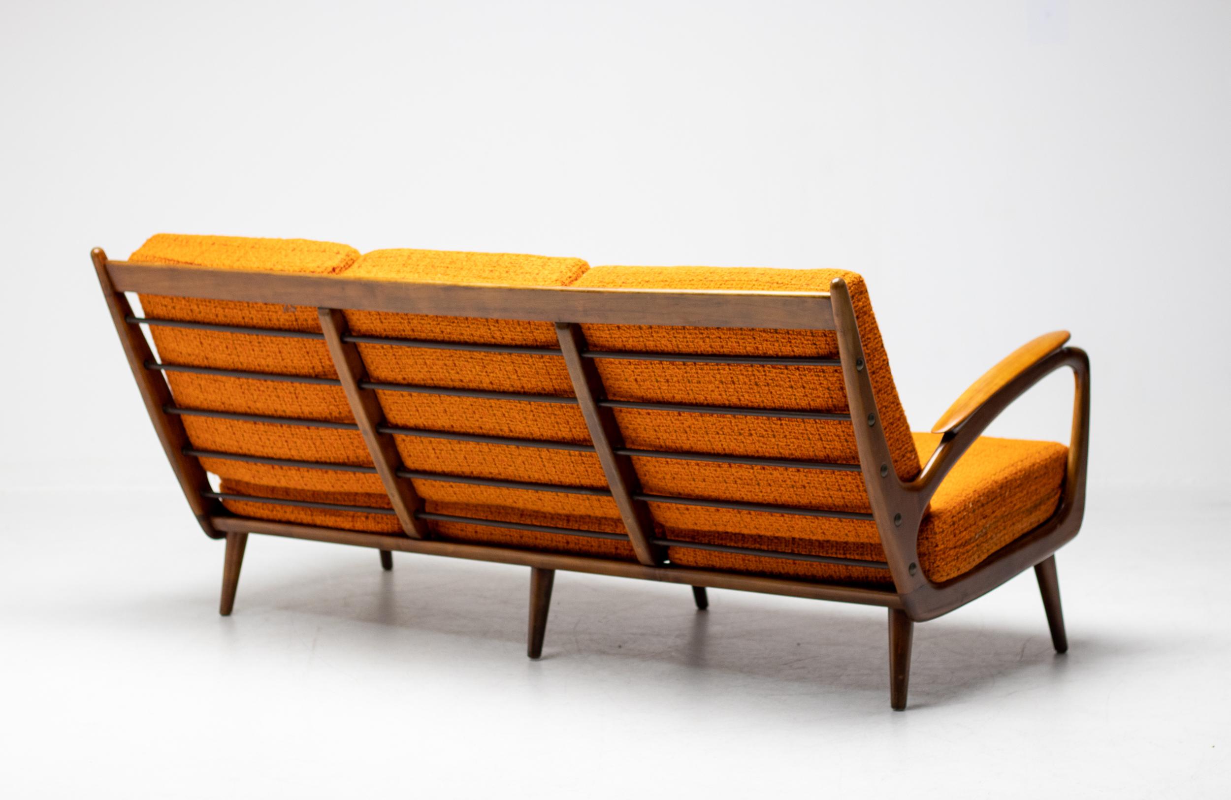 Organic Italian Walnut Sofa For Sale at 1stDibs