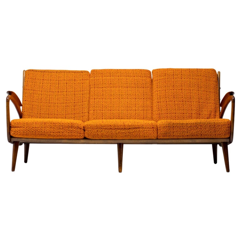 Organic Italian Walnut Sofa For Sale at 1stDibs