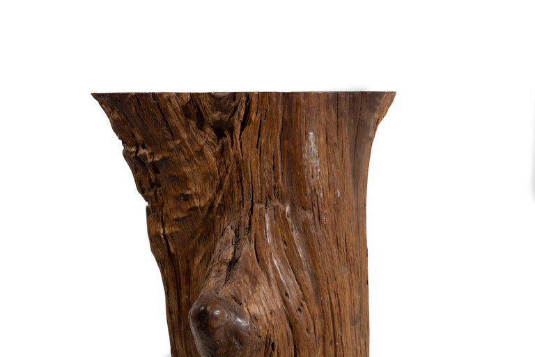 Organic Lychee Wood Stump Side Table For Sale at 1stDibs