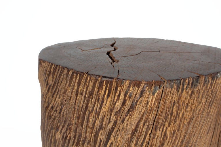 Organic Lychee Wood Stump Side Table For Sale at 1stDibs