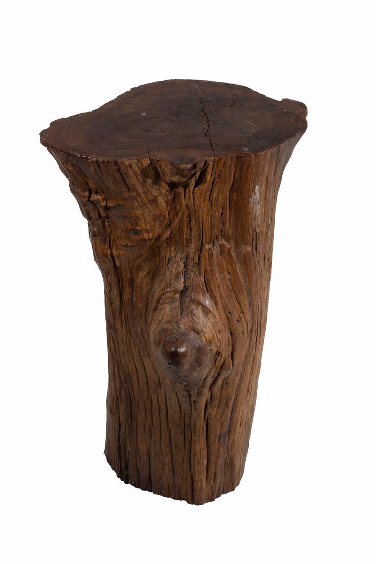 Organic Lychee Wood Stump Side Table For Sale at 1stDibs