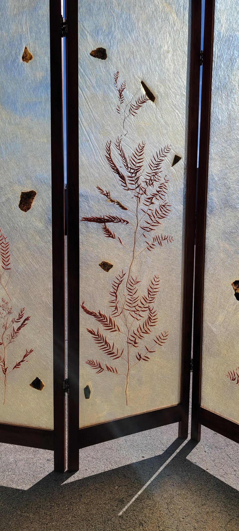 Organic Mid-Century Modern Folding Screen For Sale at 1stDibs