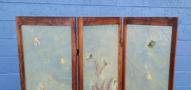 Organic Mid-Century Modern Folding Screen For Sale at 1stDibs