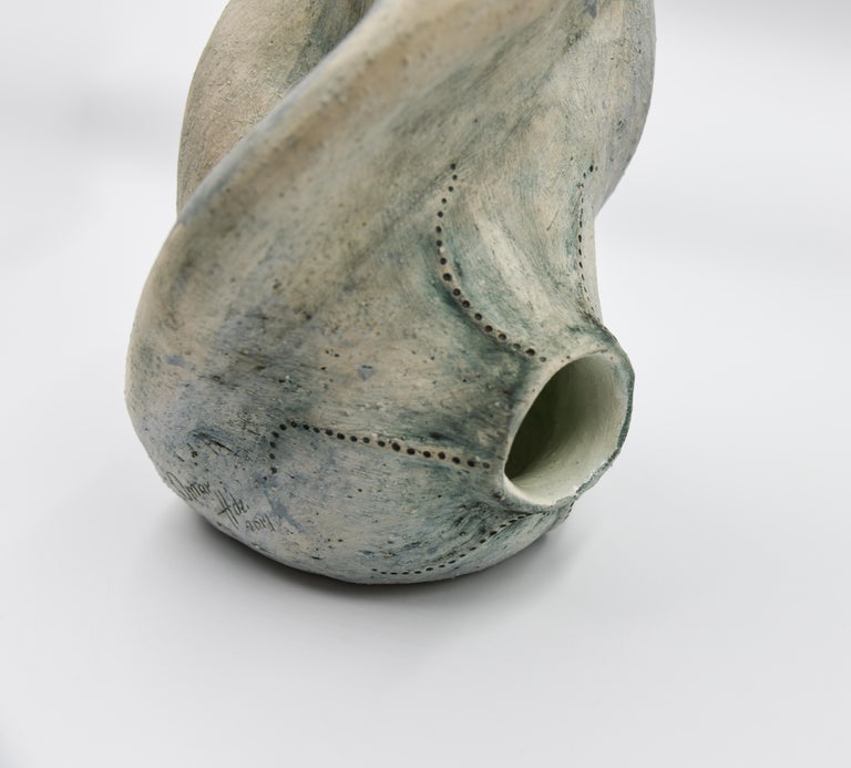 Organic Modern Decorative Abstract Sculpture Ceramic Clay Light Blue ...