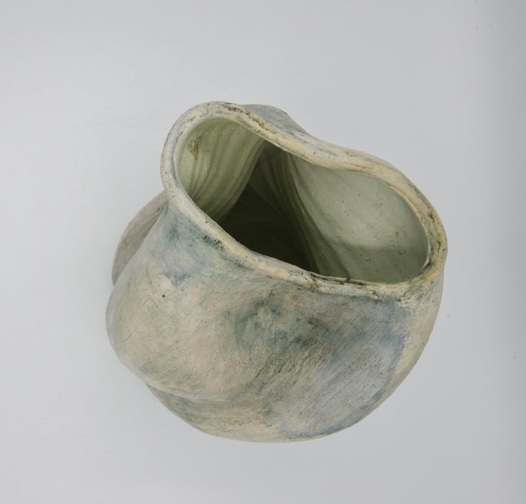 Organic Modern Decorative Abstract Sculpture Ceramic Clay Light Blue ...