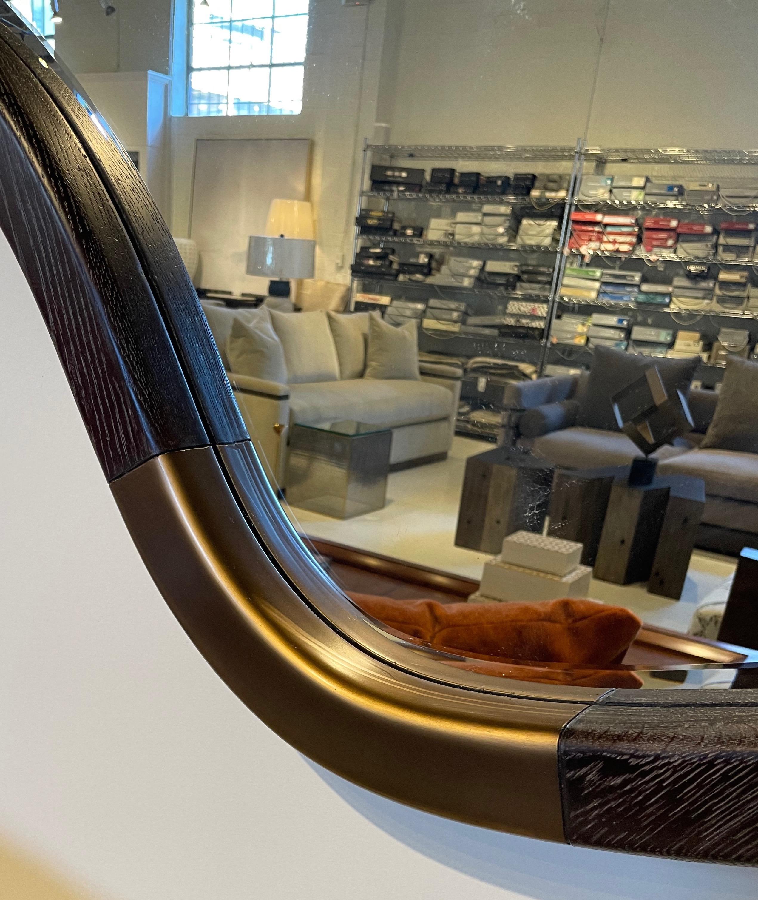 Organic Modern Free Form Mirrors with Burnished Brass Accents at 1stDibs