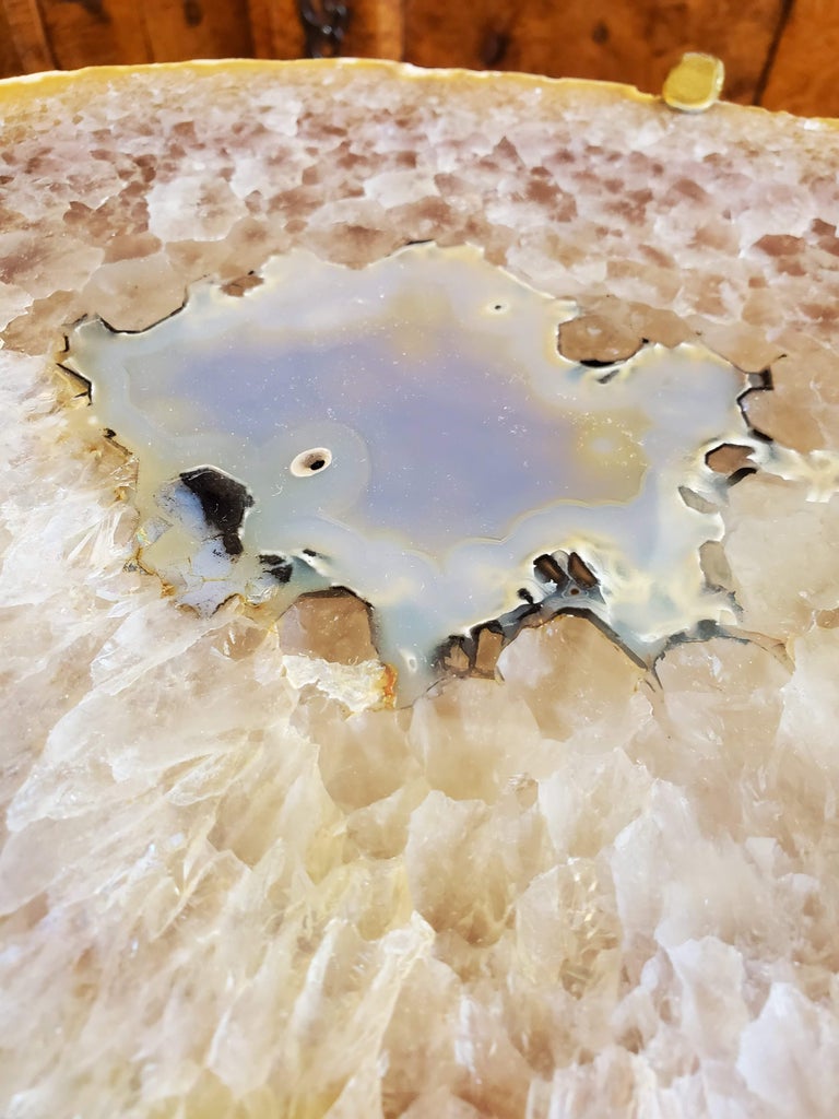 Organic Modern Grey White Black Geode Drink Table with Gold Gilt Base ...