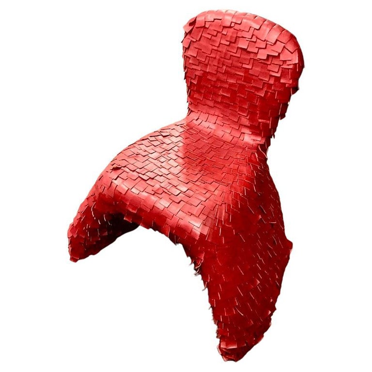 Organic Modern Leather Red Queen Chair by Tord Boontje for Moroso ...