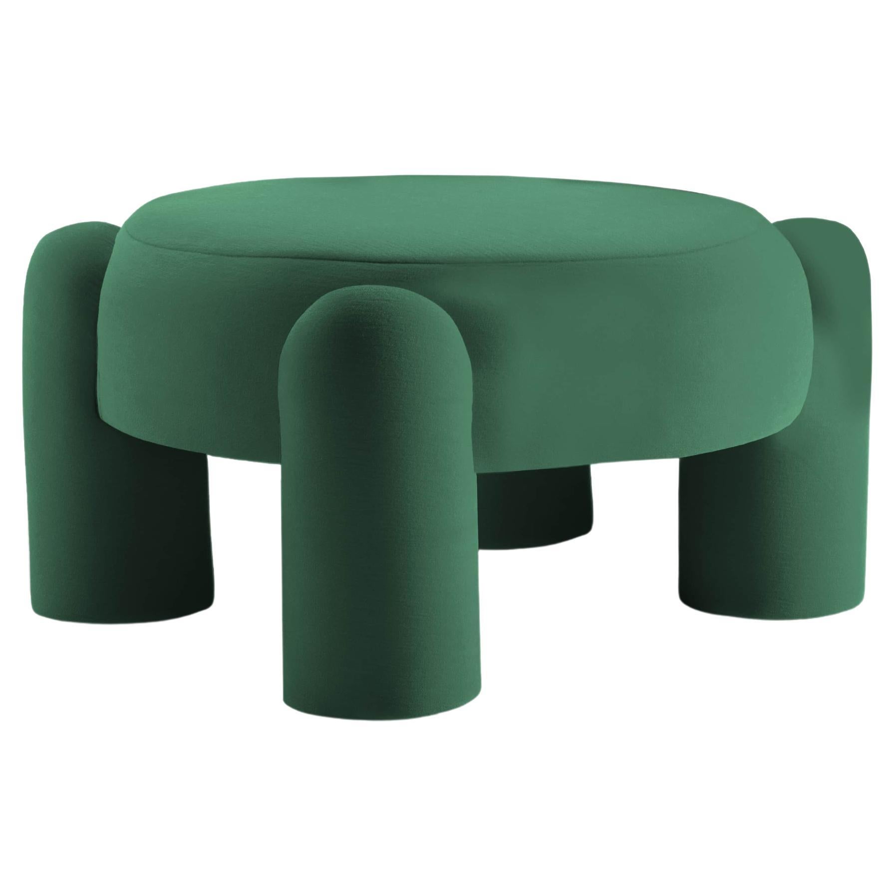 Green Tufted Ottoman on Casters at 1stDibs