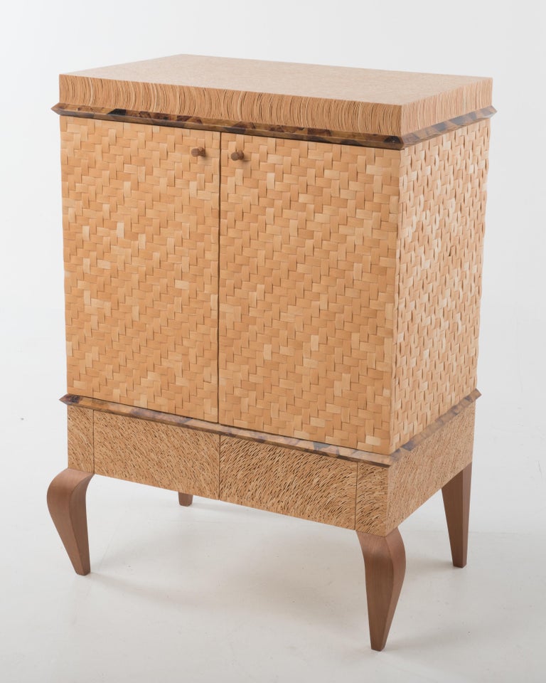 Organic Modern Meticulously Hammered Coconut Shell Cabinet For Sale at ...