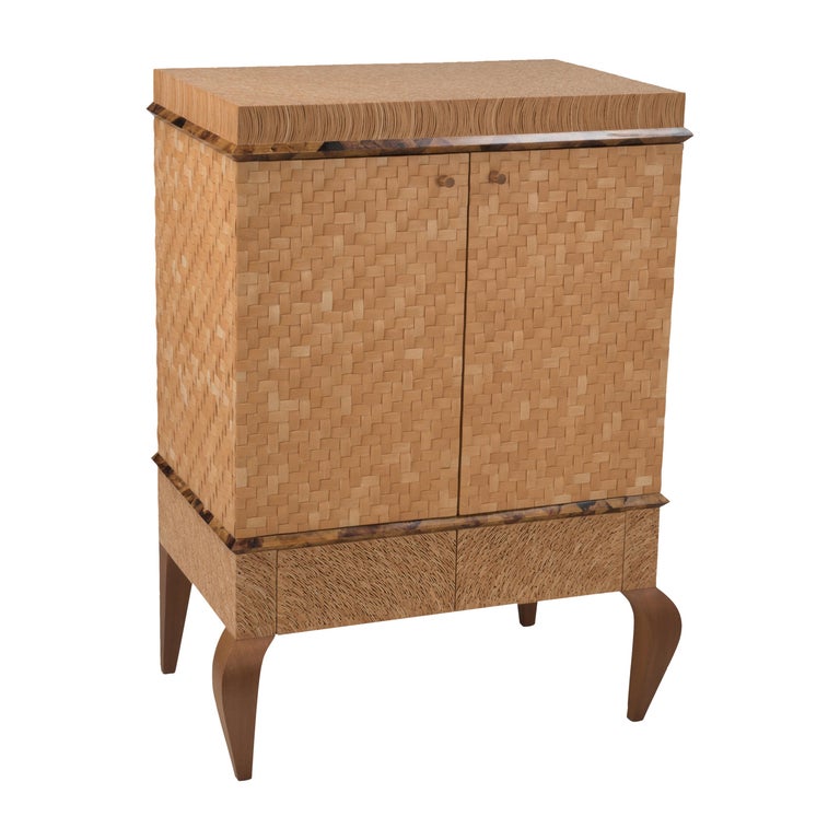 Organic Modern Meticulously Hammered Coconut Shell Cabinet For Sale at ...