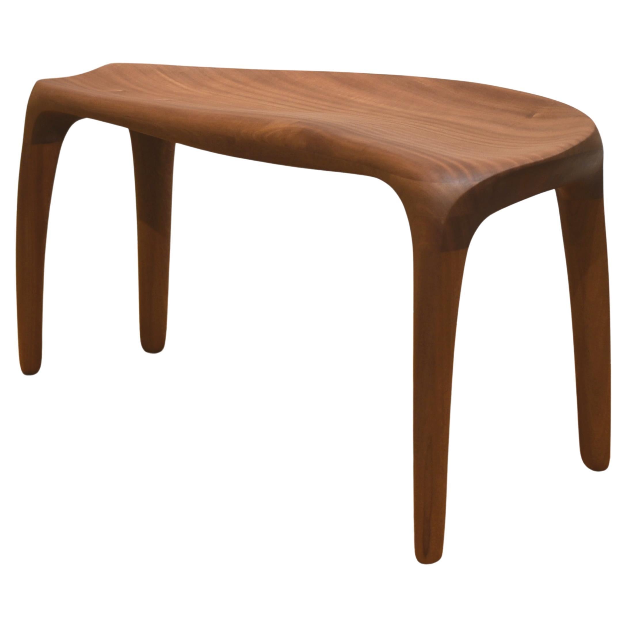 Organic Modern 'Dowelwood' Woven Rattan Bench For Sale at 1stDibs