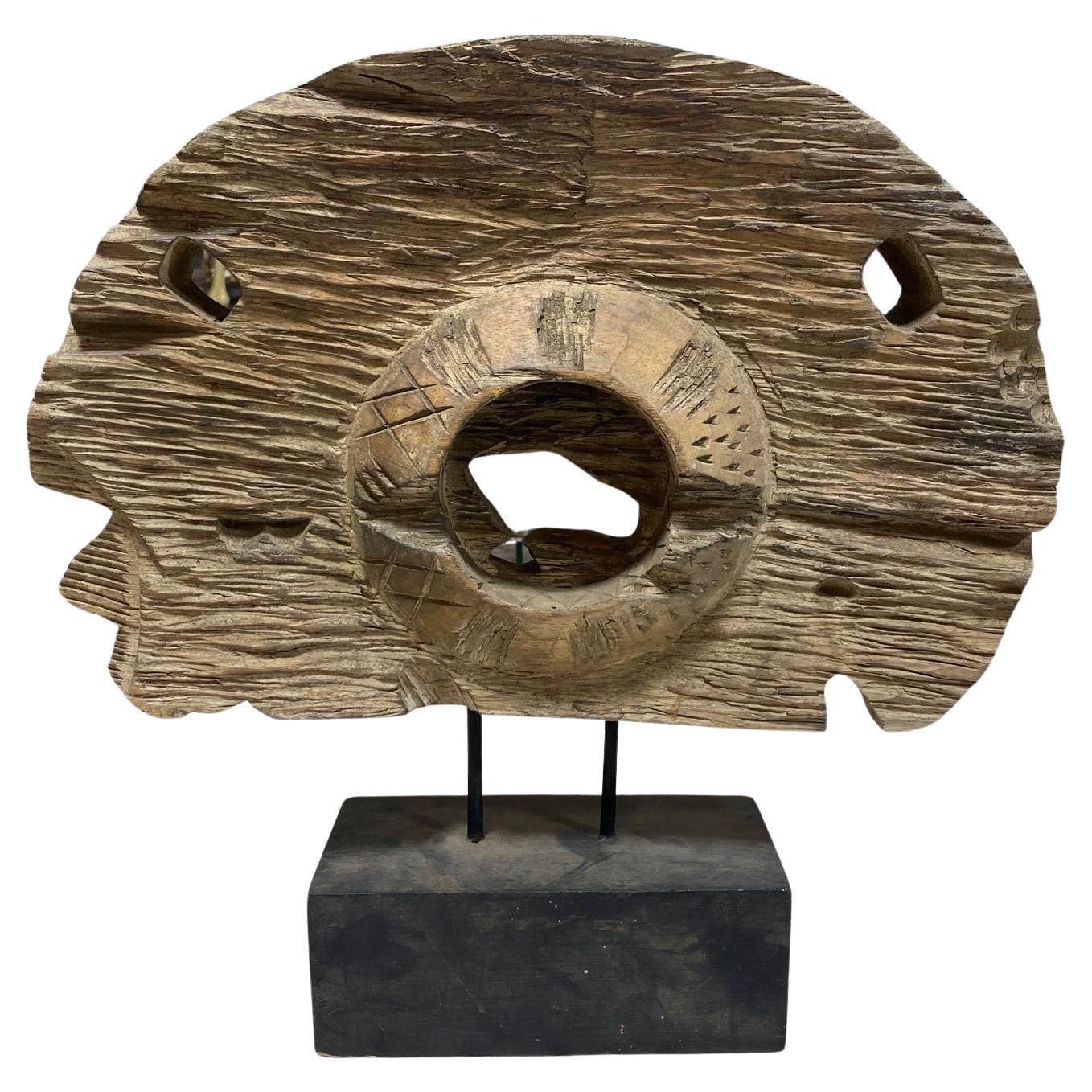 Monumental Abstract Organic Carved Wood Floor Sculpture by John Risley ...