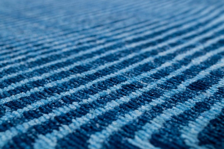 Organic Modern Natural Indigo Wool Area Rug For Sale at 1stDibs