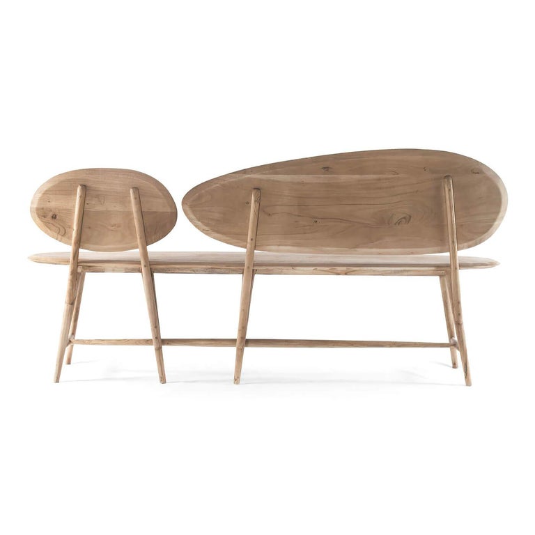Organic Modern Natural Wood Bench For Sale at 1stDibs