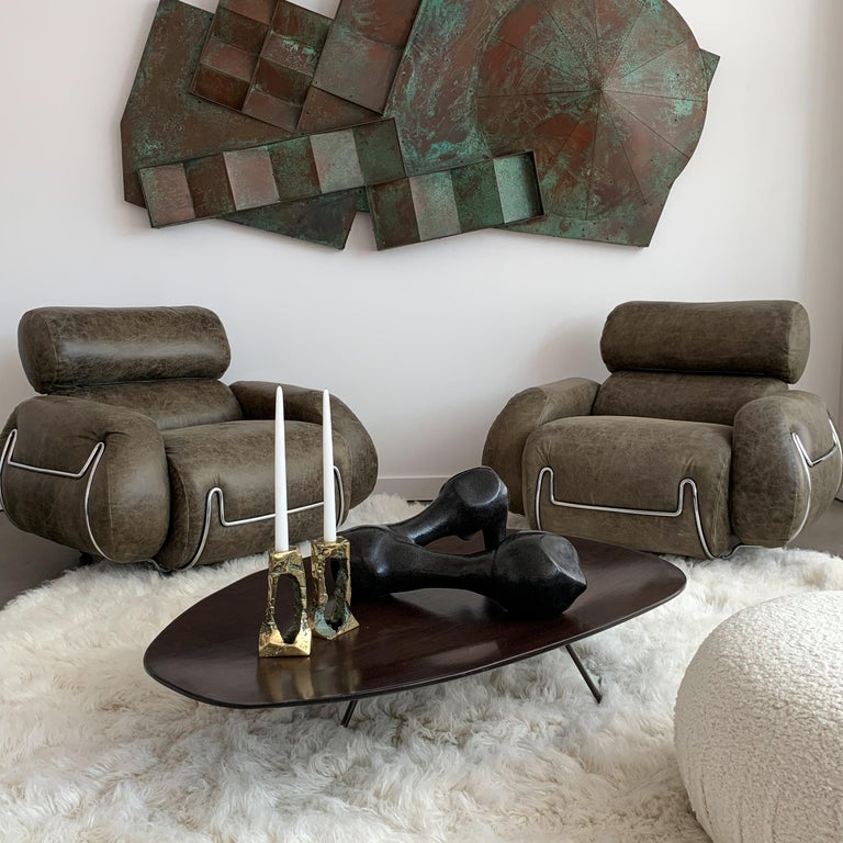 Organic Modern Pebble Shaped Walnut Coffee Table at 1stDibs