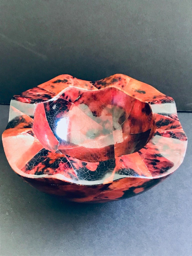 Organic Modern Pen-Shell Bowl with Mosaic Inlays by R&Y Augousti at 1stDibs