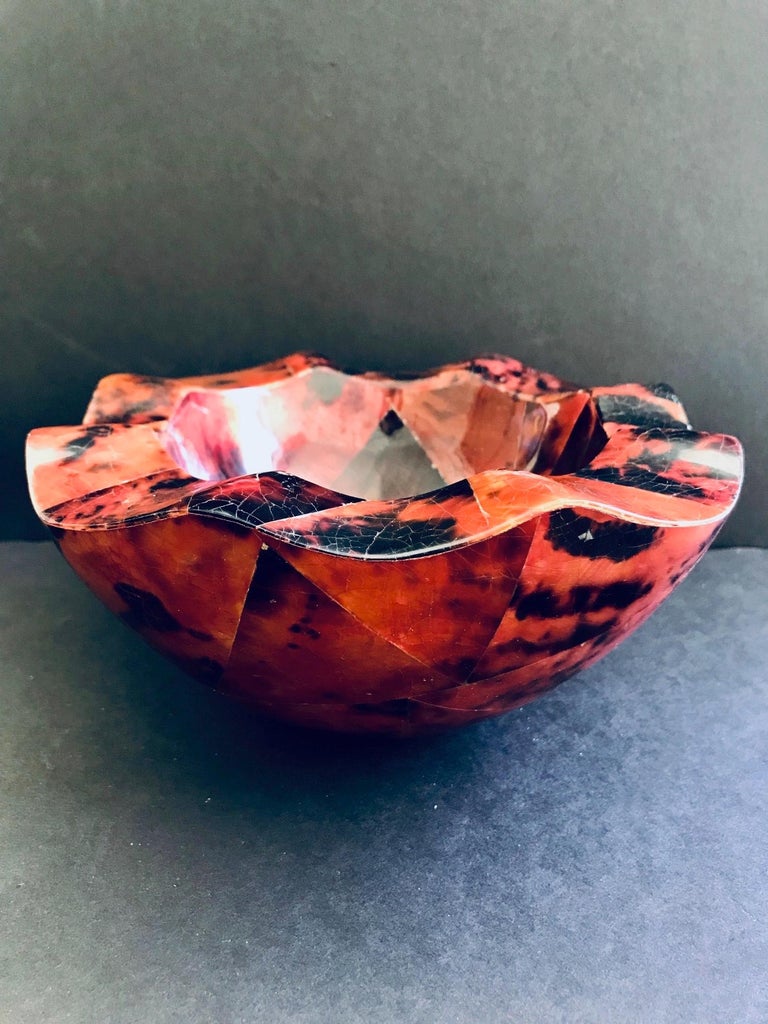 Organic Modern Pen-Shell Bowl with Mosaic Inlays by R&Y Augousti at 1stDibs