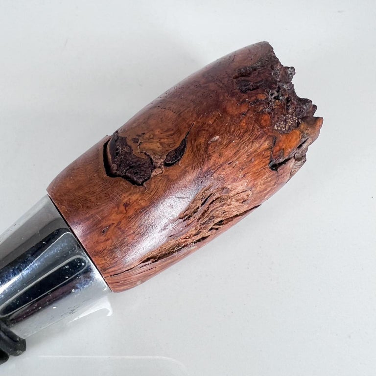 Organic Modern Raw Edge Bottle Stopper in Chrome and Turned Burlwood ...