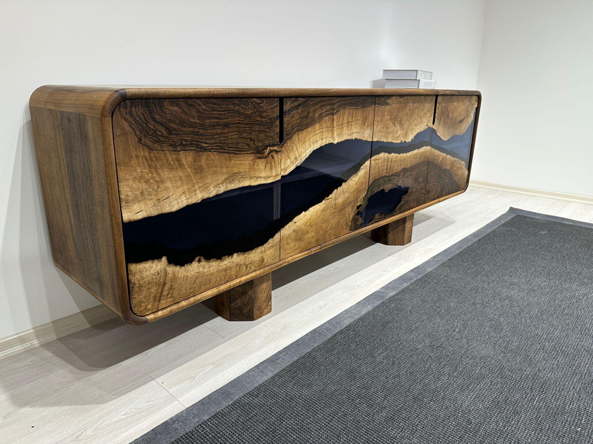 Organic Modern Sideboard - Epoxy Resin Sideboard - Custom Epoxy Cabinet ...