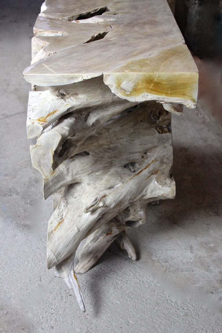 Organic Modern Sideboard or Wall Console, Teak Root Special Lacquered ...