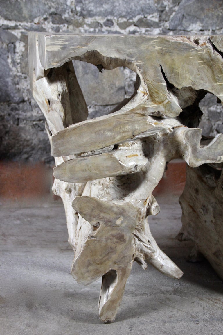 Organic Modern Sideboard or Wall Console, Teak Root Special Lacquered ...