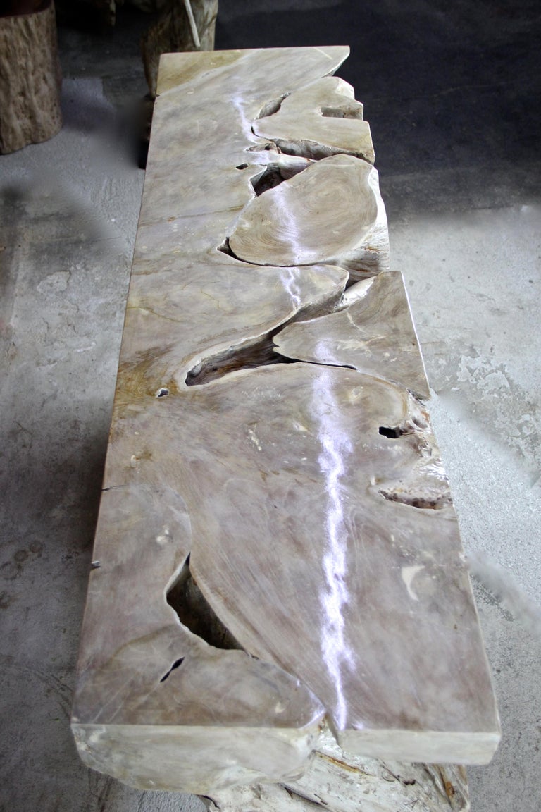 Organic Modern Sideboard or Wall Console, Teak Root Special Lacquered ...