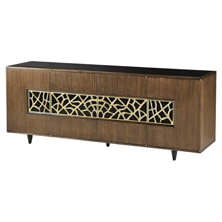 Organic Modern Walnut Media Cabinet For Sale at 1stDibs