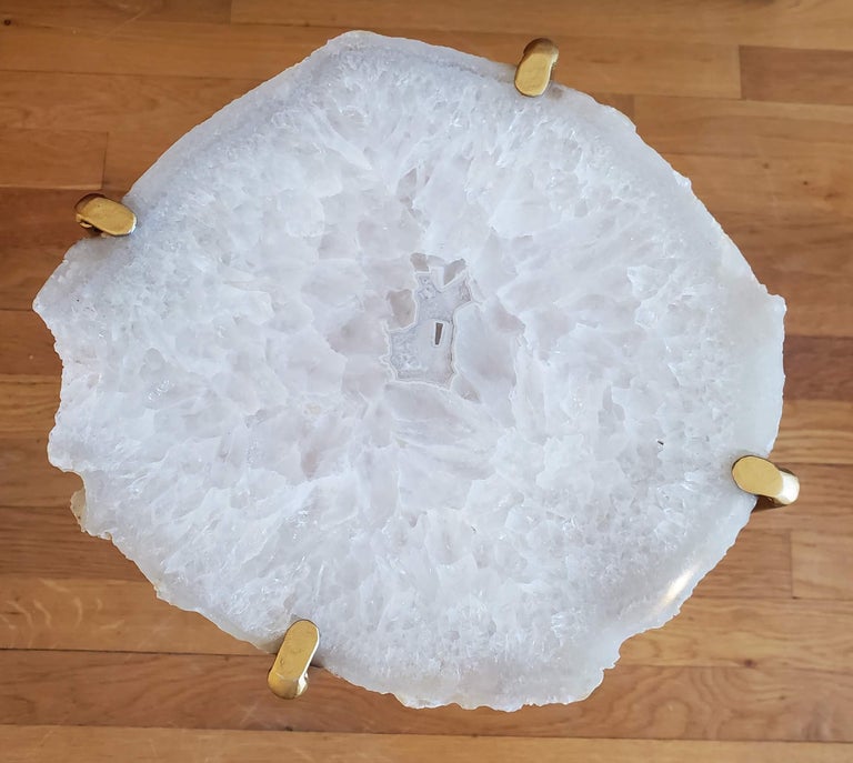 Organic Modern White Geode Drink Table with Gold Gilt Base For Sale at ...