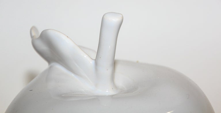 Organic Modern White Porcelain Minimalist Apple Sculpture For Sale at ...