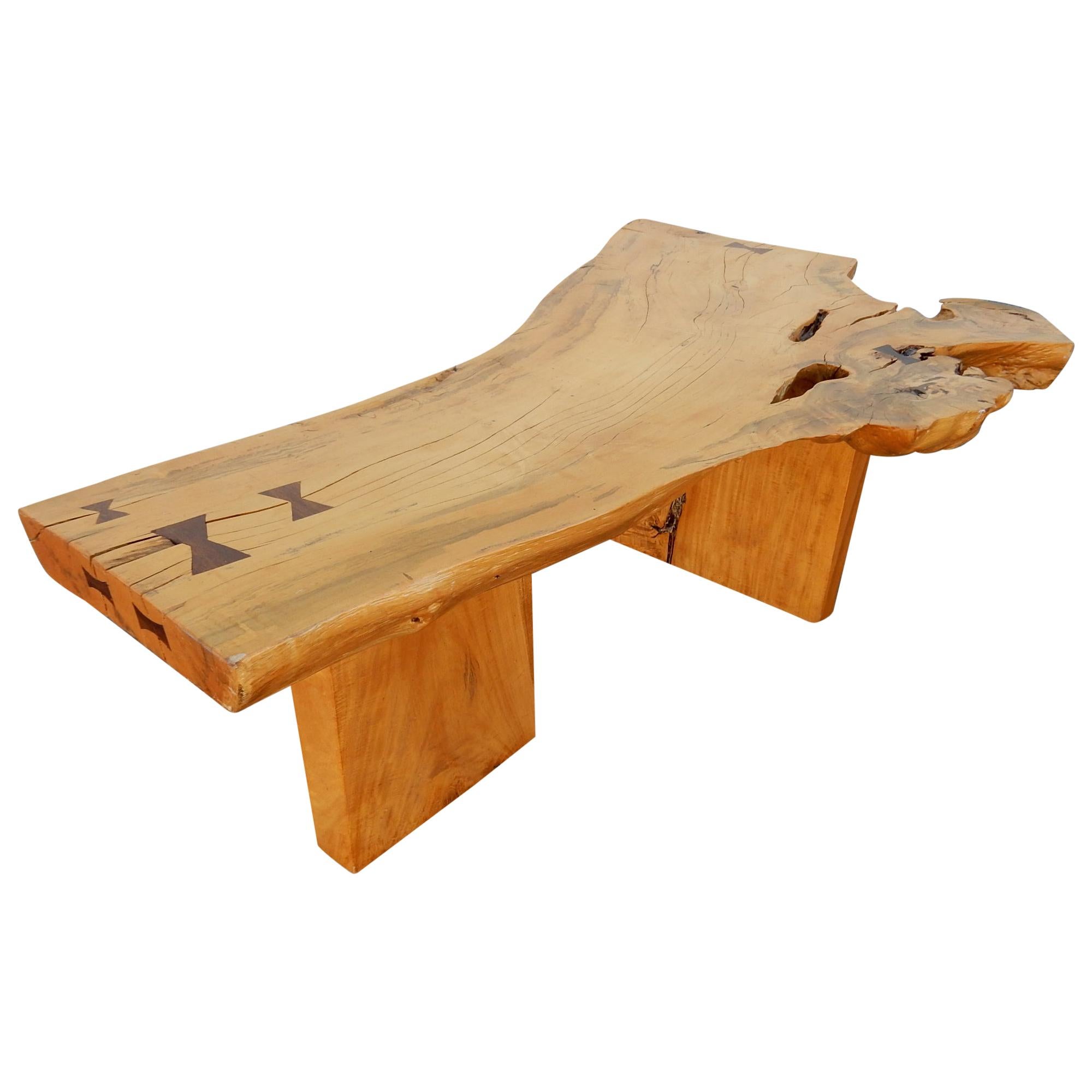 Rustic Live Edge Cypress Root Stump Slab Coffee Table at 1stDibs