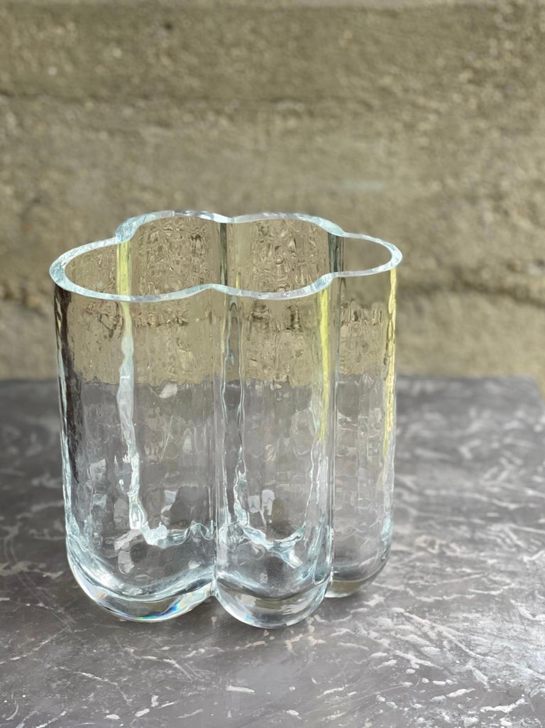 Organic Modern Crystal Cloud Vase - Biomorphic Studio Art Glass For ...