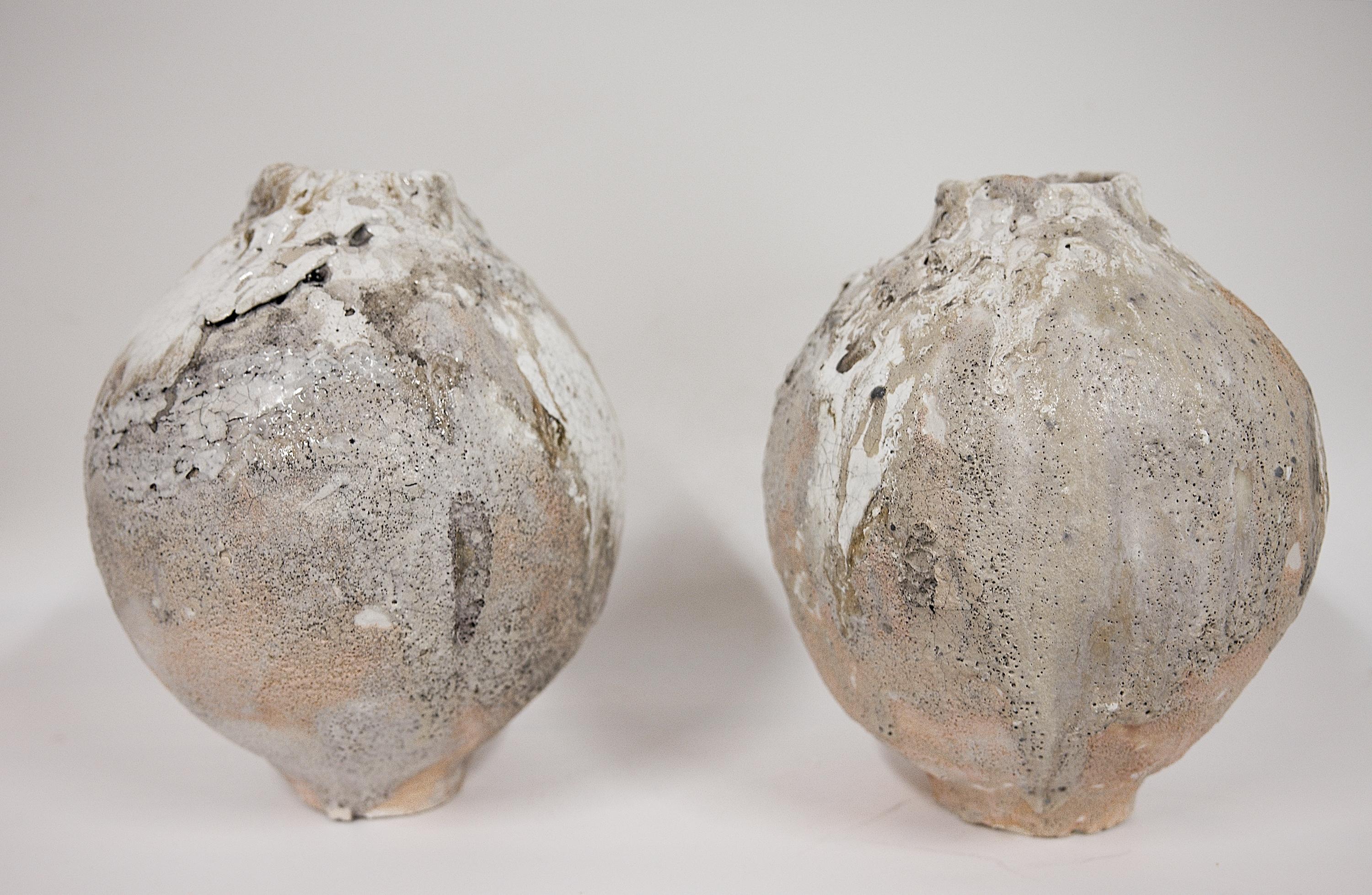 Organic Moon Jars Pair of Vases For Sale at 1stDibs