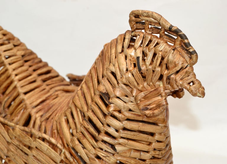 Organic Natural Fiber Handcrafted Chicken Sculpture, Animal Figurine ...