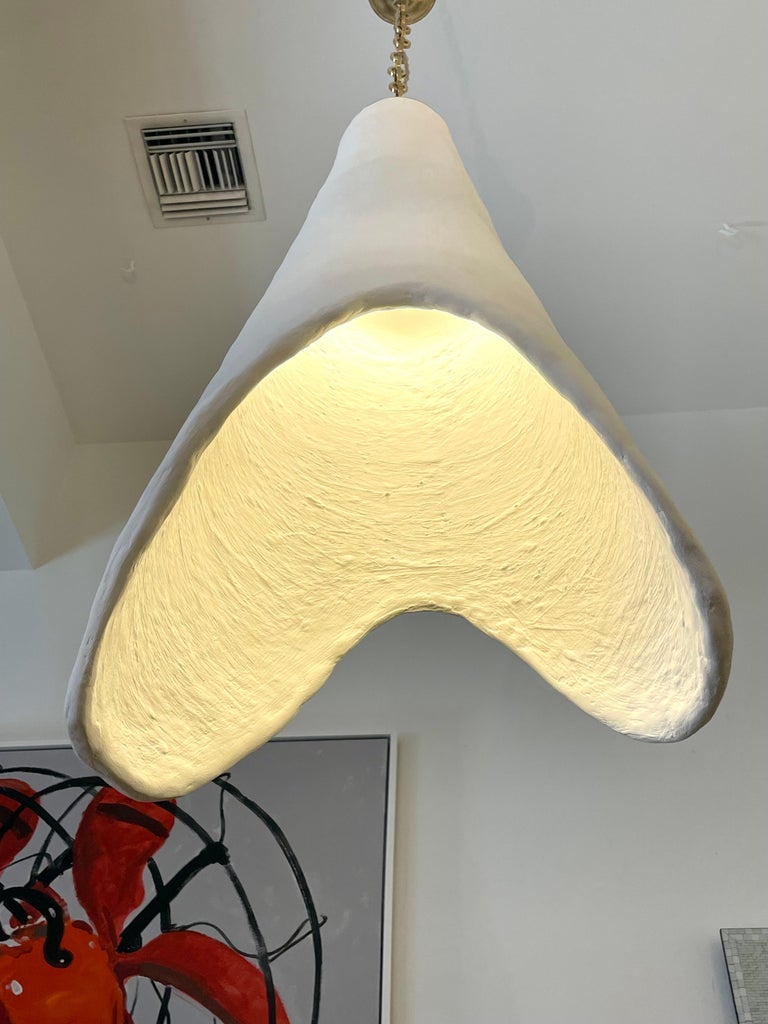 Organic Oversized Cone Pendant in French Plaster For Sale at 1stDibs ...