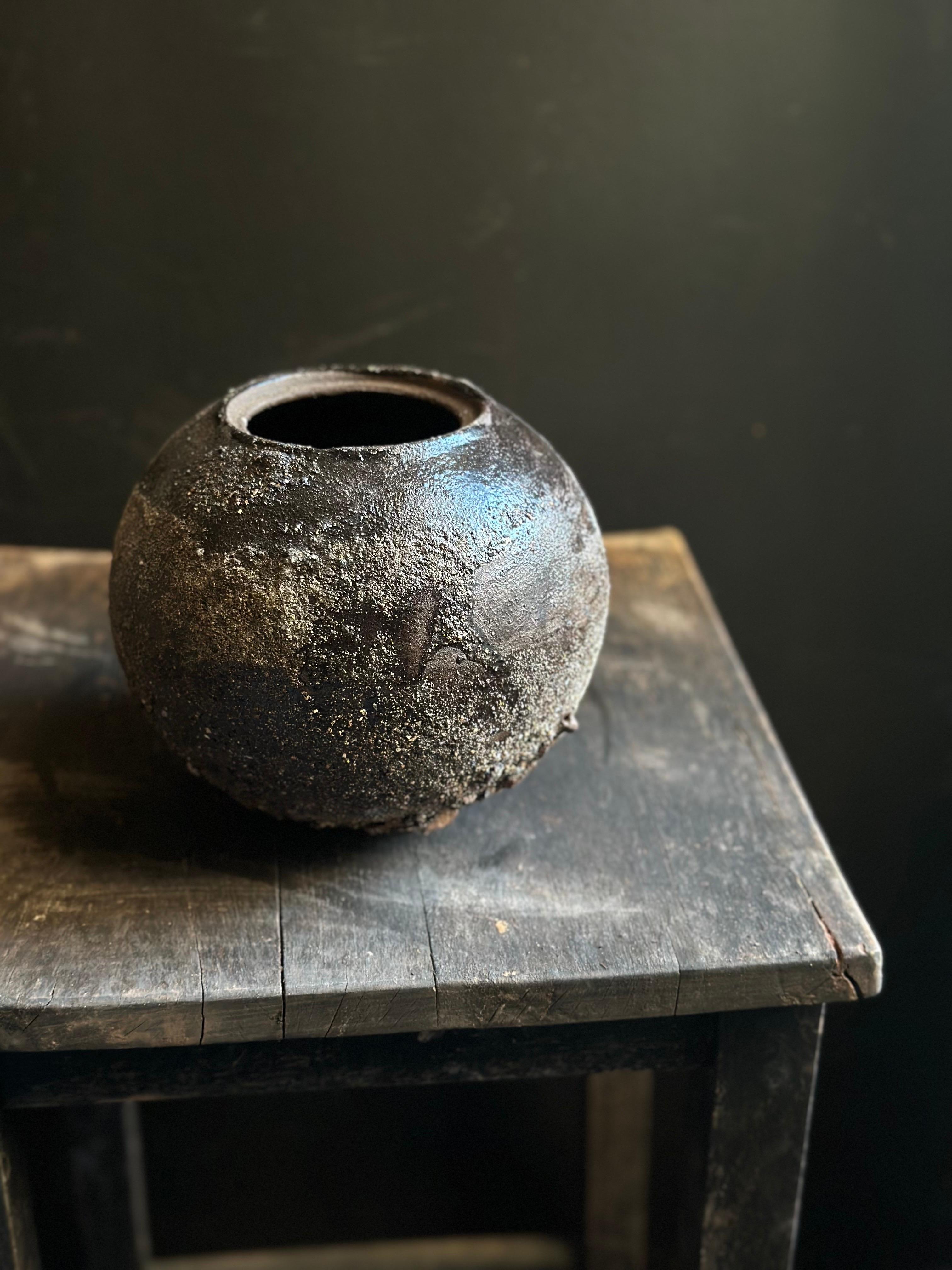 Organic Raw Wild Clay and Rock Wabi-Sabi Rustic Moon Jar Vase For Sale at 1stDibs
