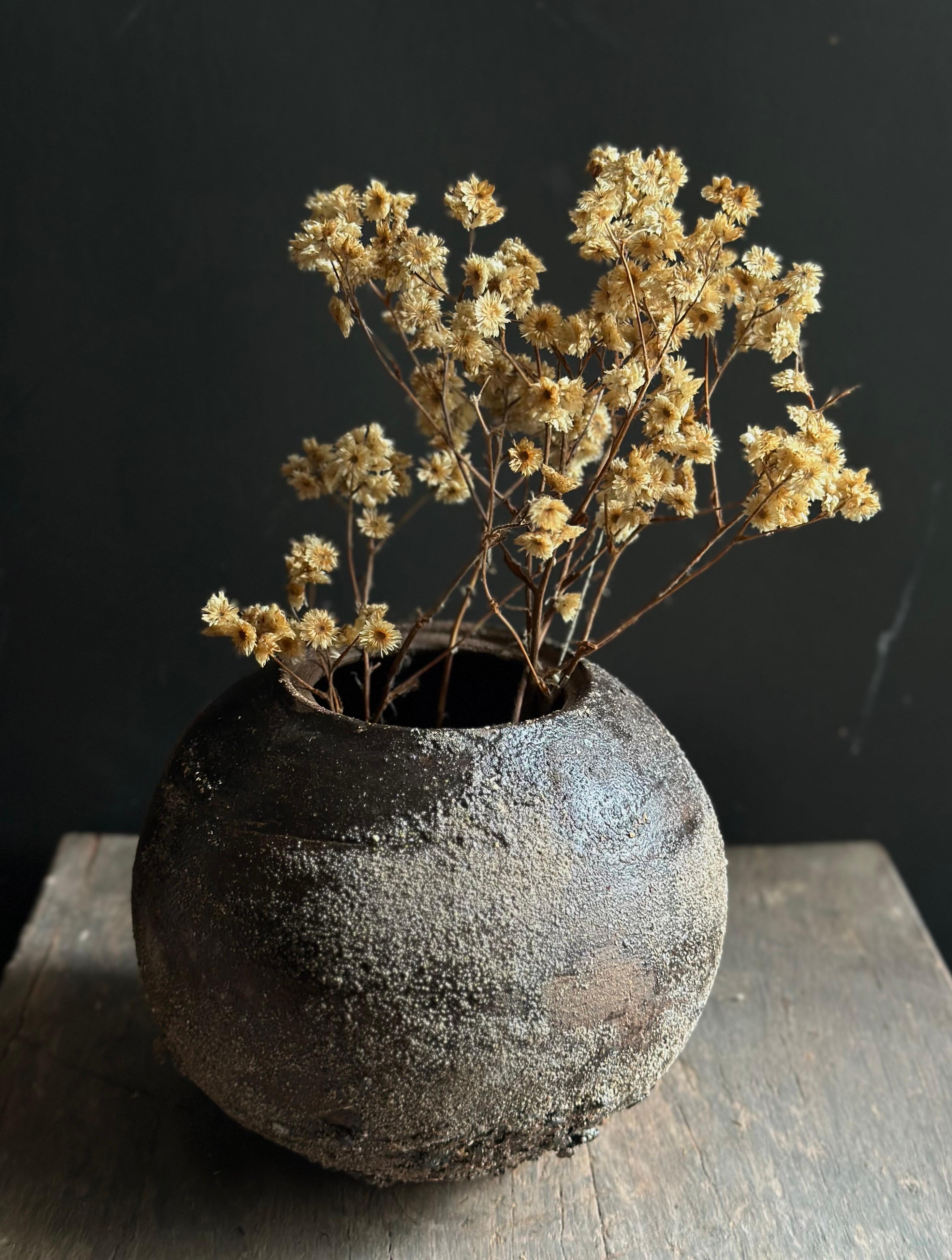 Organic Raw Wild Clay and Rock Wabi-Sabi Rustic Moon Jar Vase For Sale ...