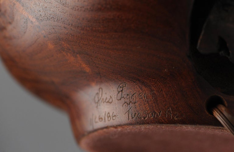 Organic Sculpture Turned Mesquite Table Lamp by Chris Eggers at 1stDibs