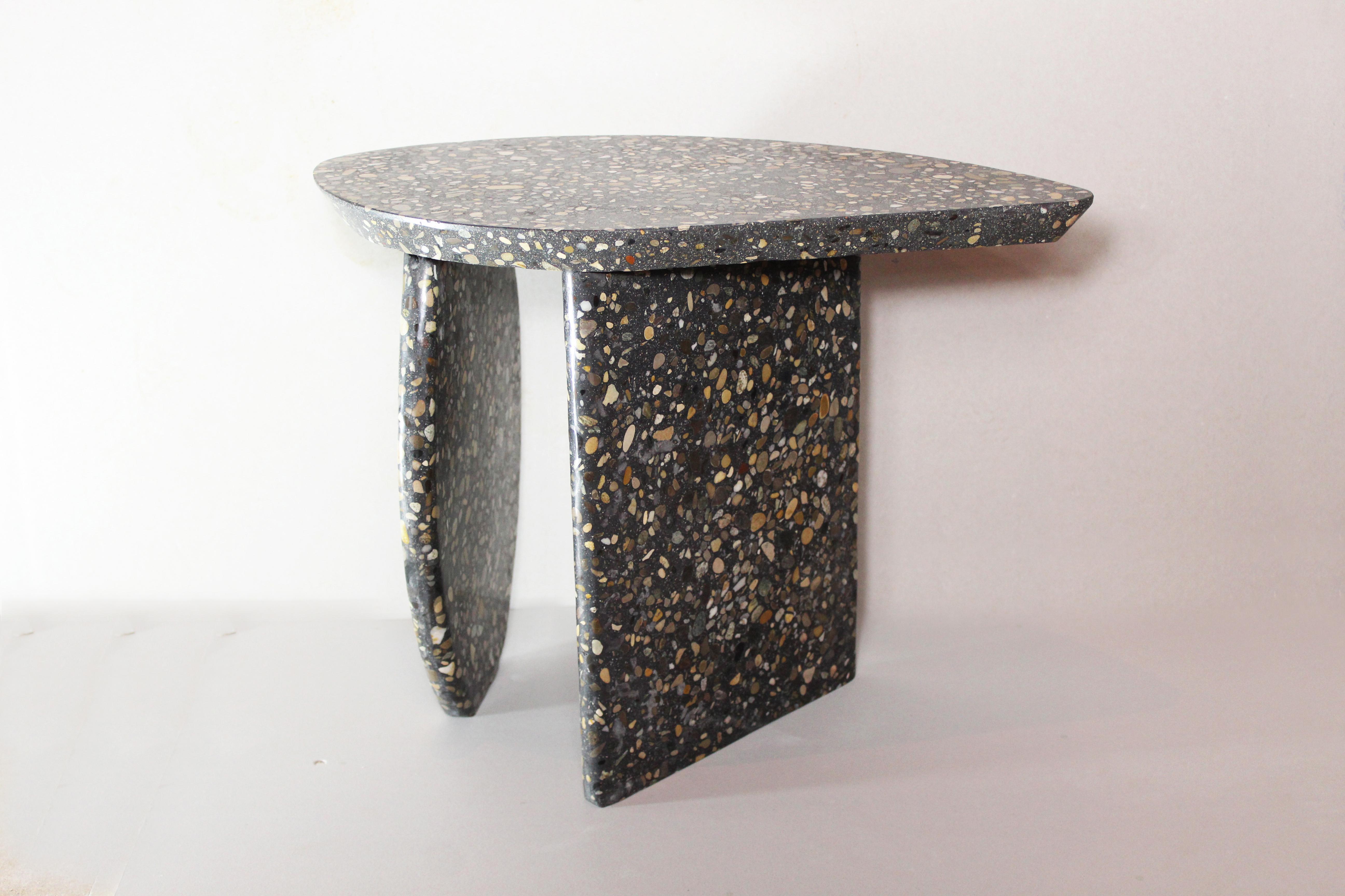 Organic Side Table Pierre in Terrazzo Made of Pebbles For Sale at 1stDibs