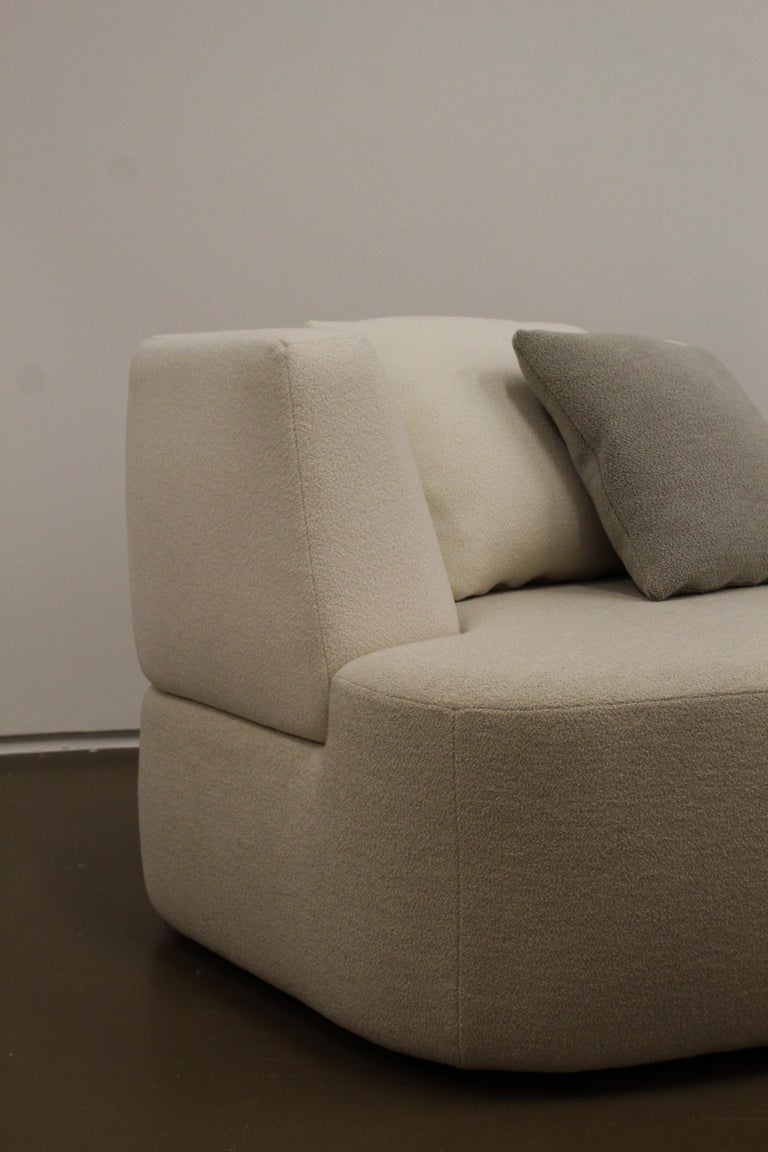 Sofa Pierre in White Cream Wool 2 Modules Made in France Customizable ...