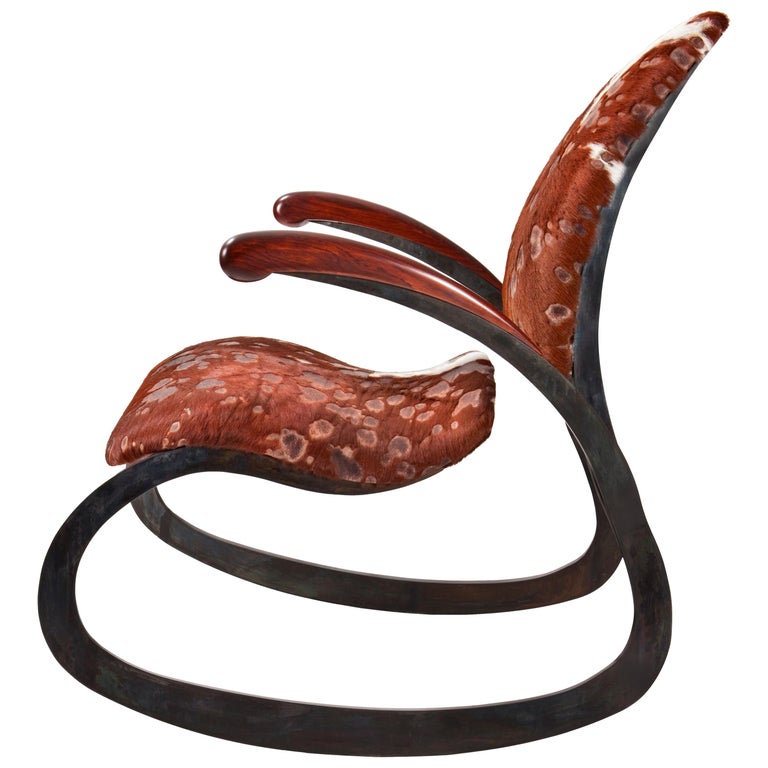 Organic Steel Rocking Chair with Upholstery Customizable For Sale at ...