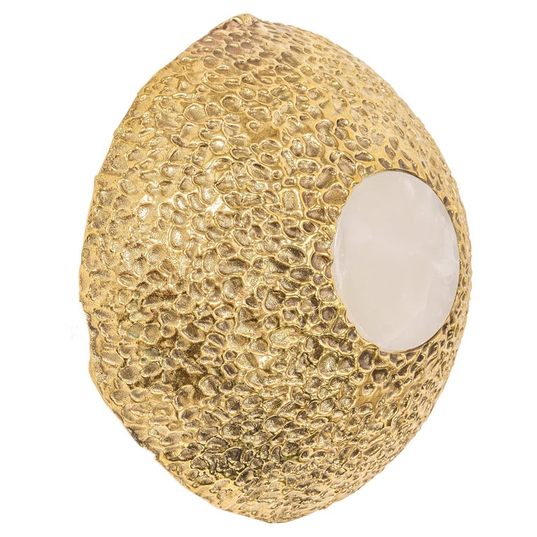 Organic style wall light ALABASTER CAST BRASS For Sale at 1stDibs