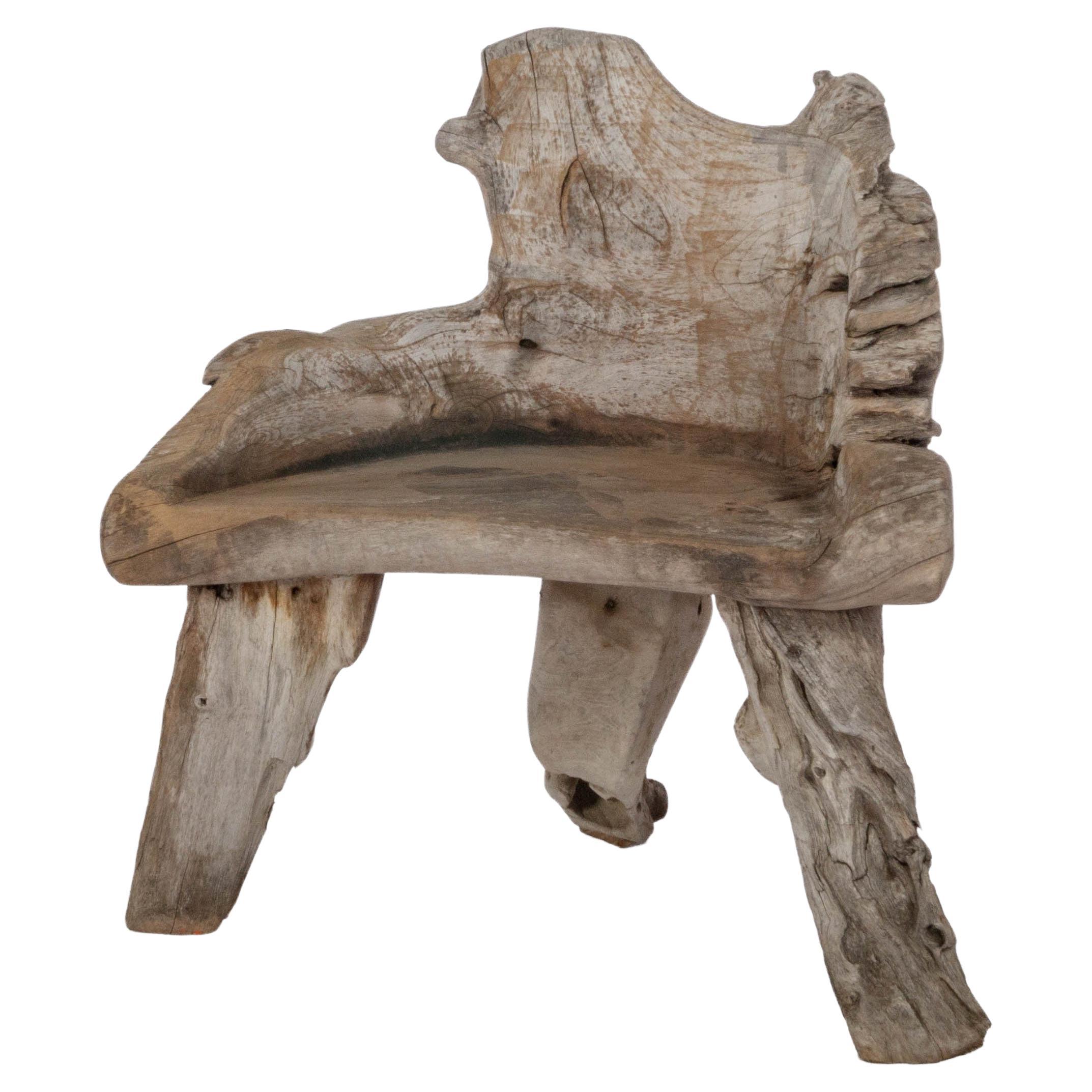 Organic Shape Teak Garden Bench at 1stDibs