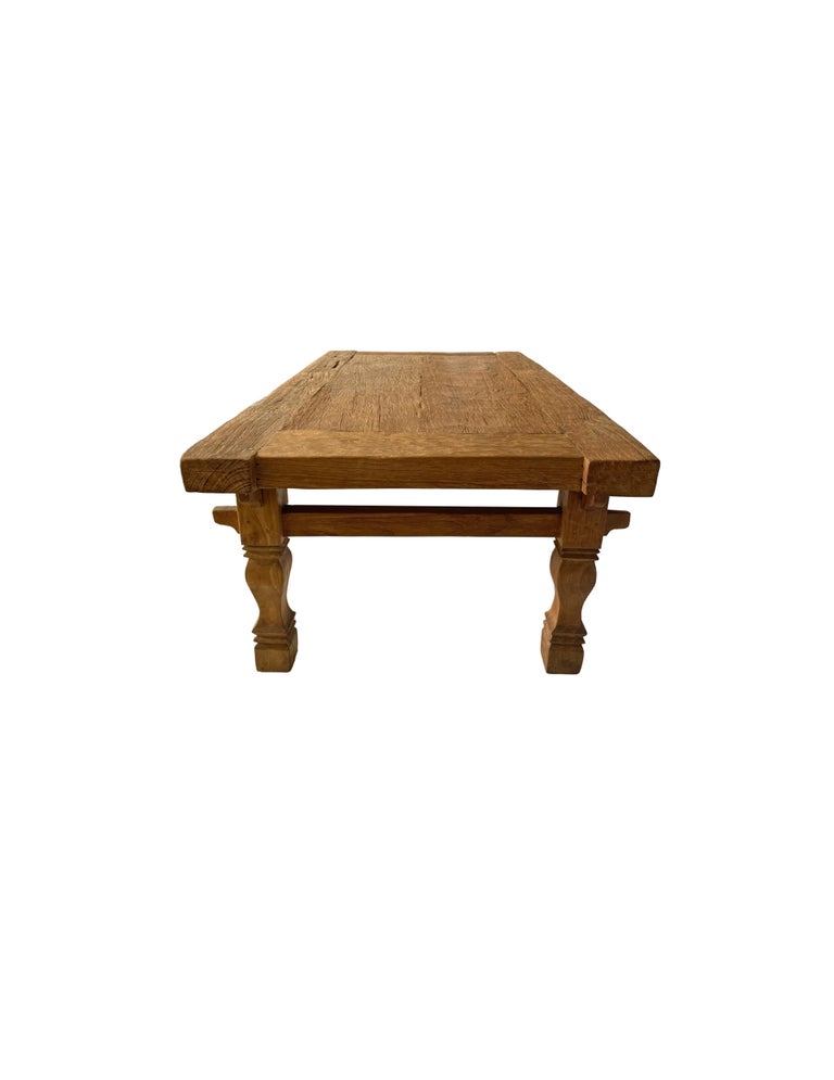 Organic Teak Wood Table with Stunning Wood Pattern Detailing For Sale ...