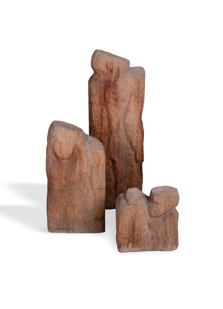 Organic Trio Carved Biomorphic Figures For Sale at 1stDibs