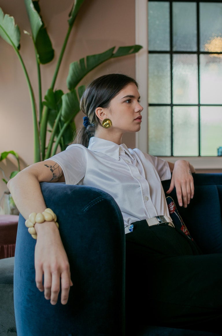 Organic Vegetable Ivory Angelica Leon Norway Cuff Bracelet For Sale at ...