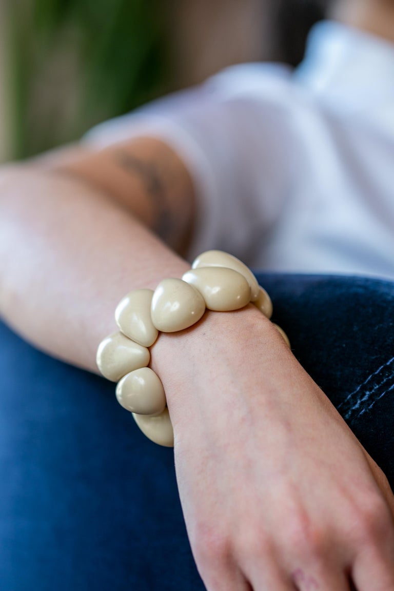 Organic Vegetable Ivory Angelica Leon Norway Cuff Bracelet For Sale at ...