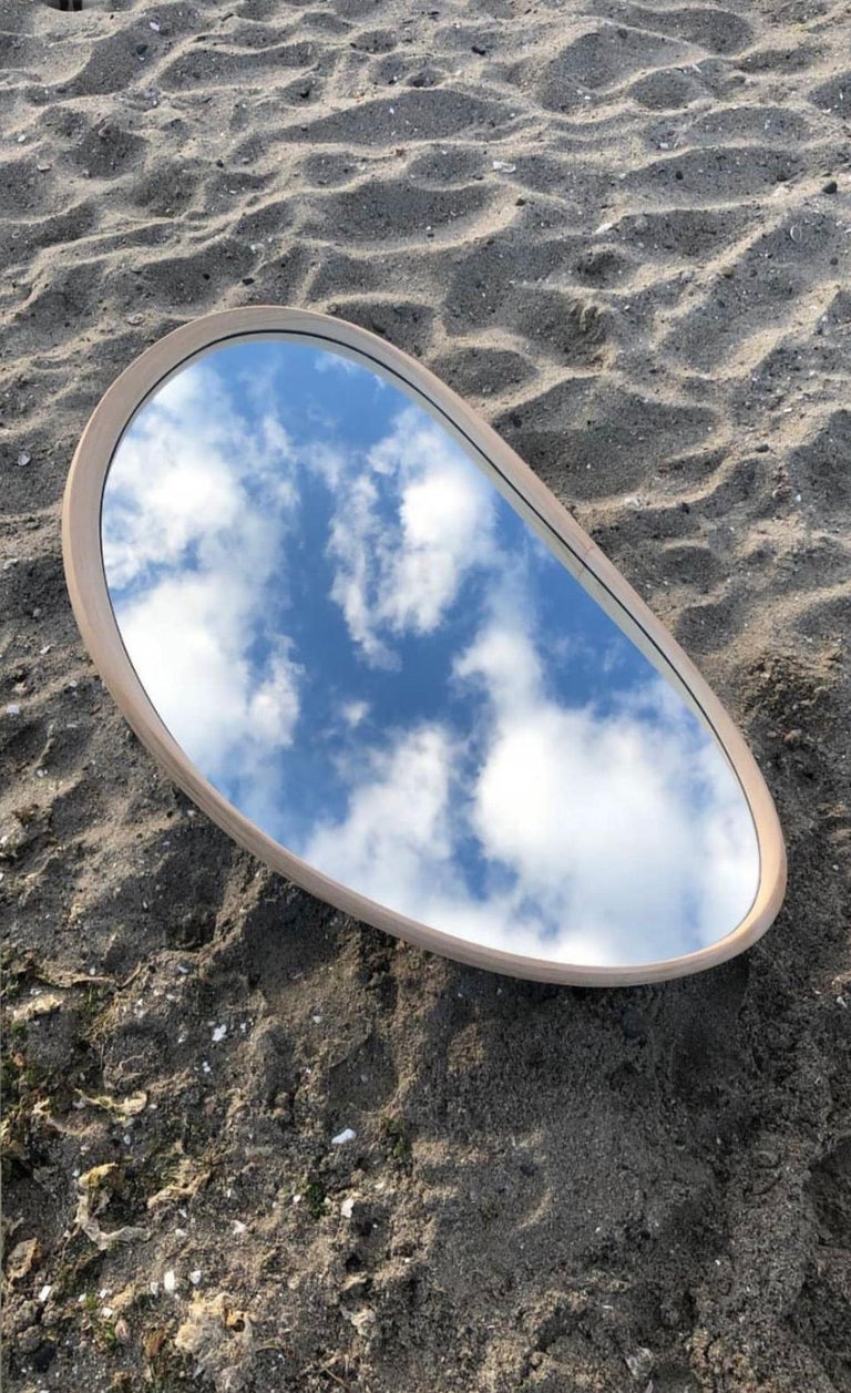 Organic Wall Mirror, Wooden Bent-Laminated 'Pebble Mirror' by Soo Joo ...
