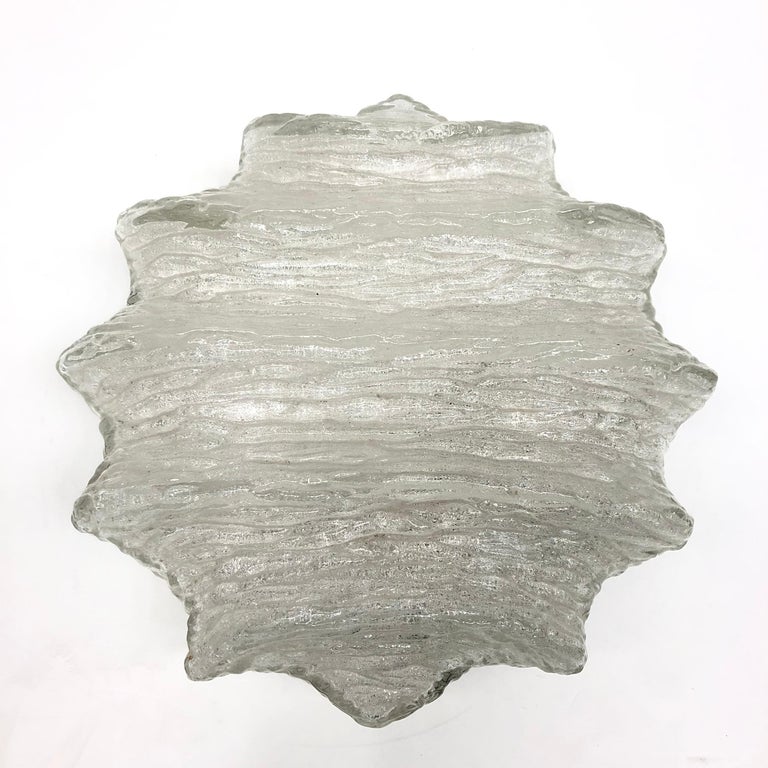 Organic Wave Pattern Glass Flush Mount or Sconce, Germany, 1970s For ...