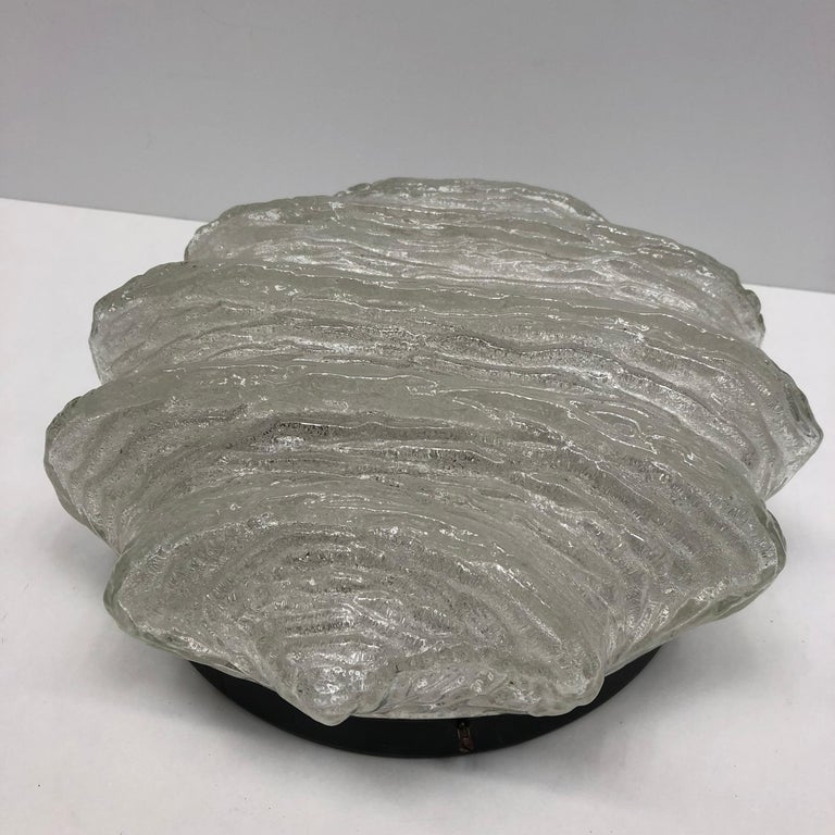 Organic Wave Pattern Glass Flush Mount or Sconce, Germany, 1970s For ...